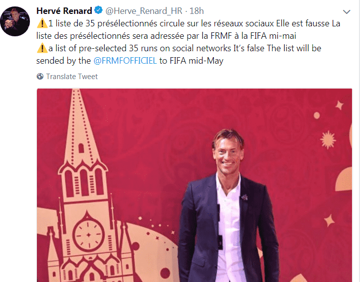 Renard and FRMF Shut Down ‘Fake’ 35 Shortlisted Moroccan Players List