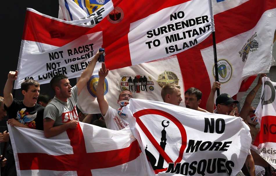 Anti-Islam group EDL march in east London