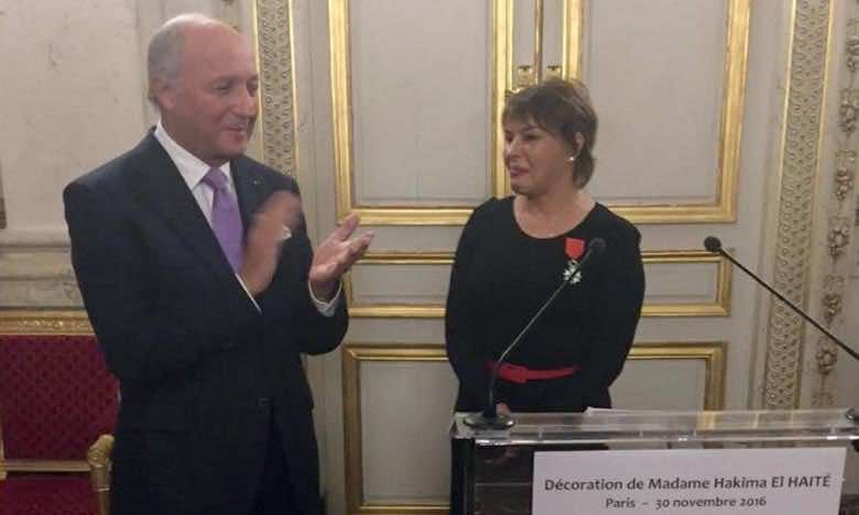 Hakima El Haite Decorated with Insignia of Chevalier of Legion of Honor