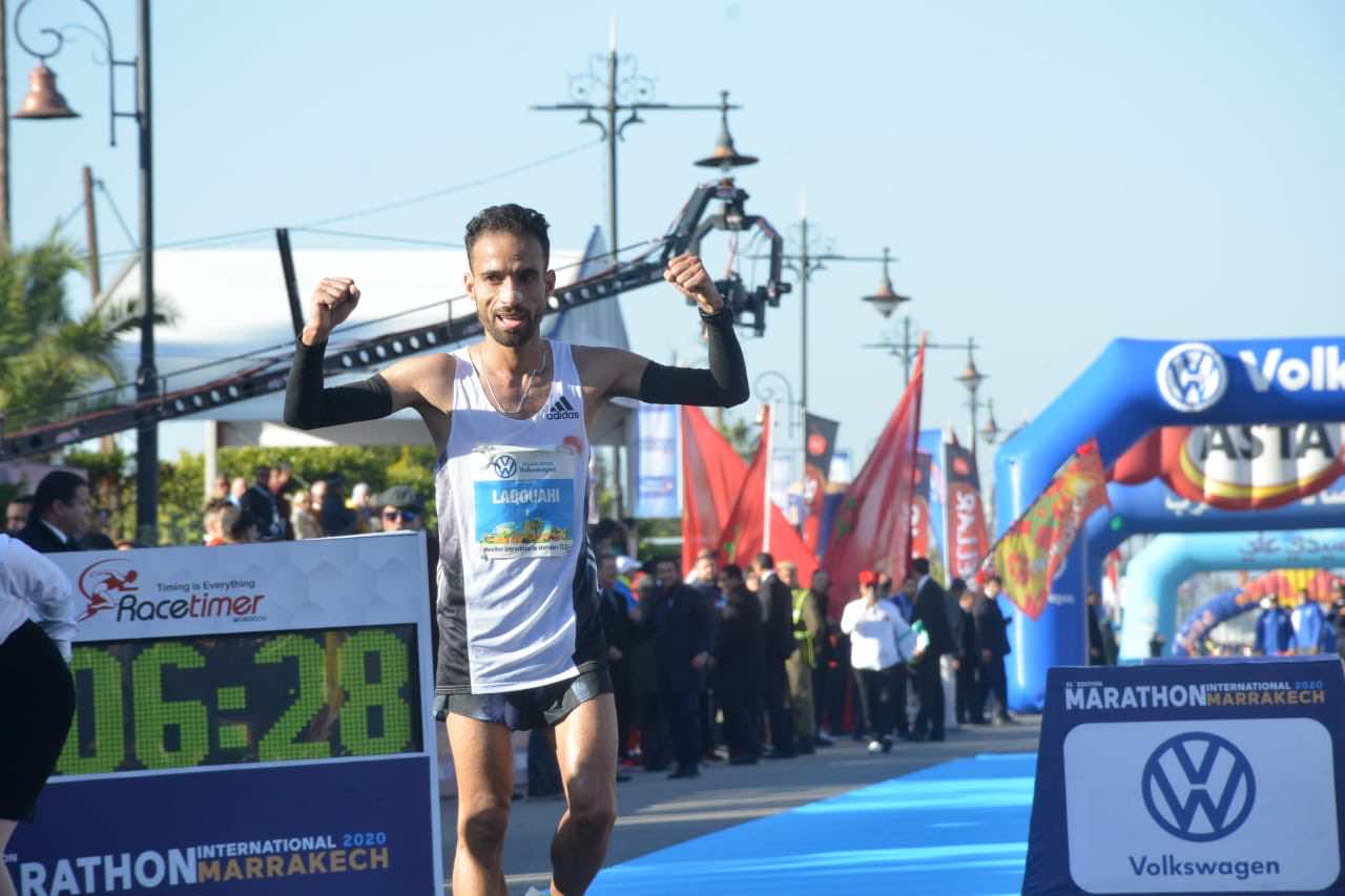 Moroccan Athlete Hicham Laqouahi Breaks Record at Marrakech Marathon