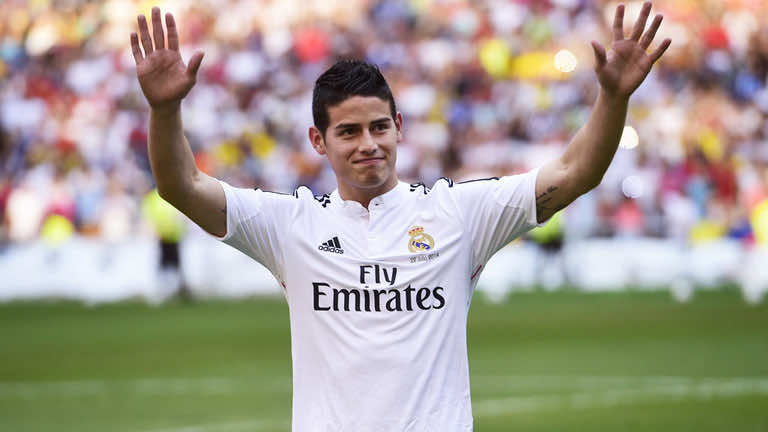 International Football Teams Compete Over Real Madrid's James Rodriguez