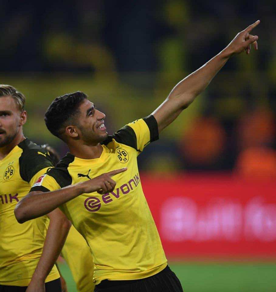 Morocco’s Achraf Hakimi Scores Goal in First Game with Dortmund