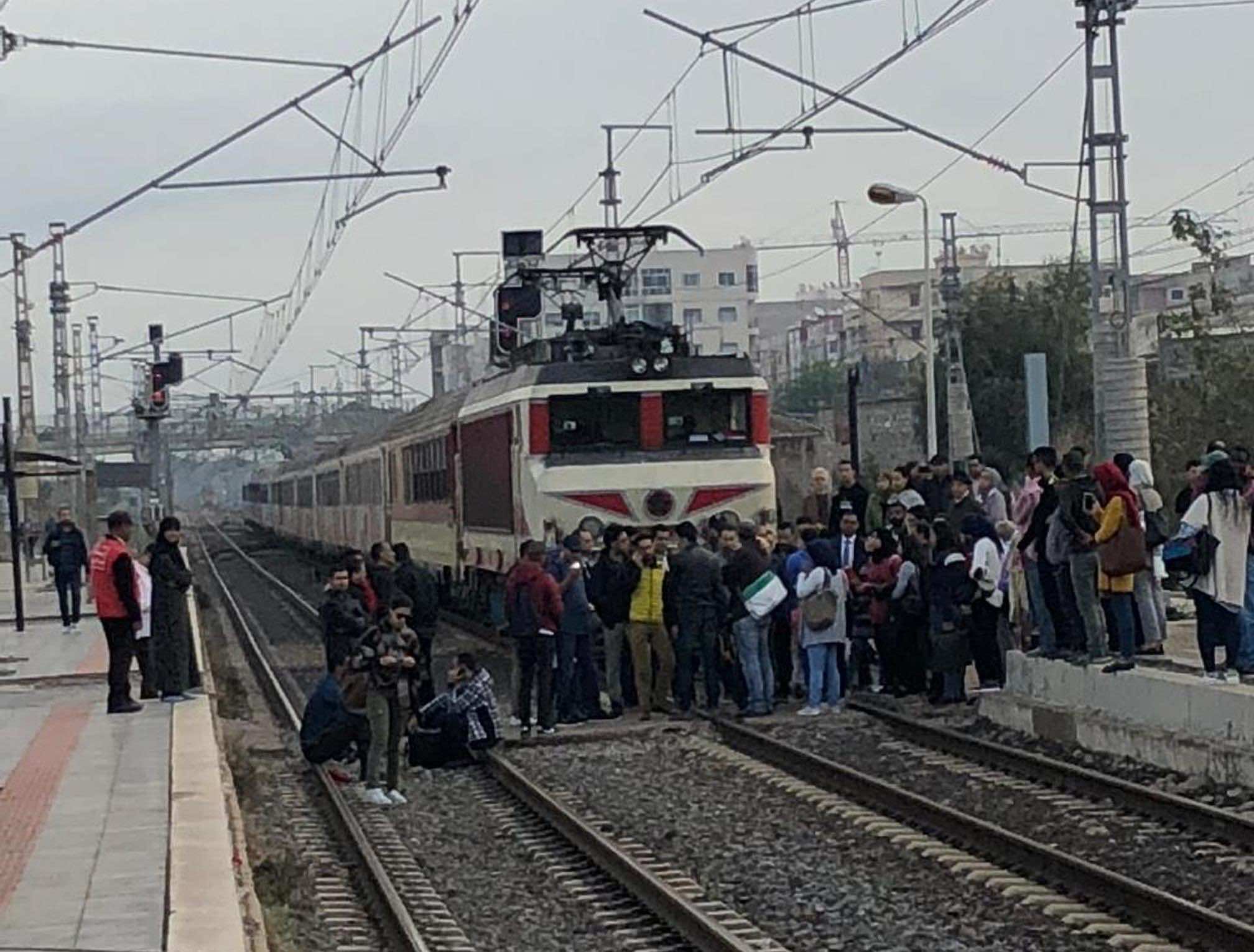 Moroccans Block Train Tracks at Temara in Protest of ONCF Delays