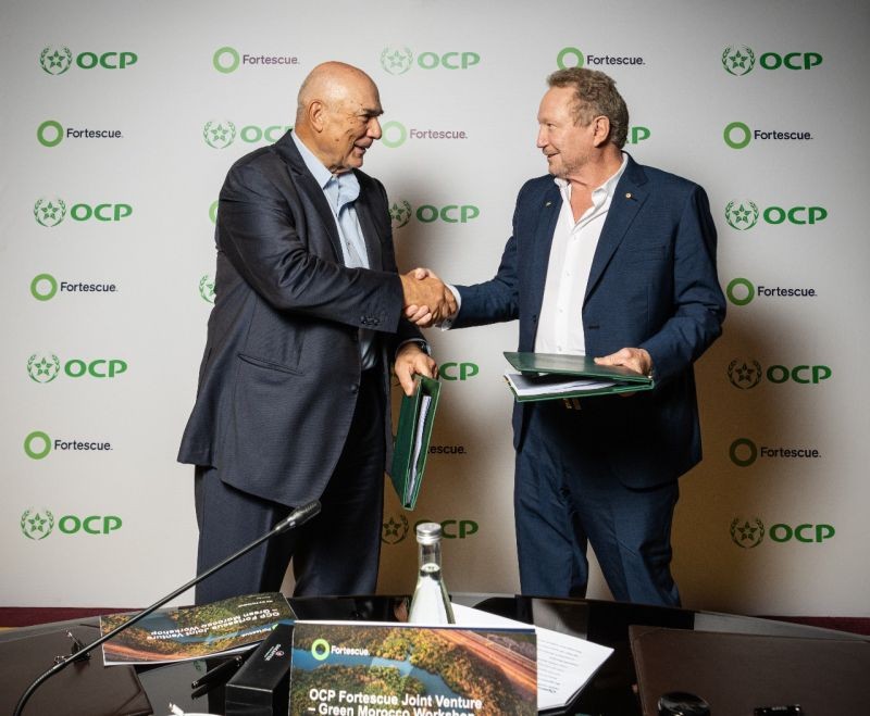 OCP Group, Fortescue Forge Landmark Green Hydrogen JV in Morocco